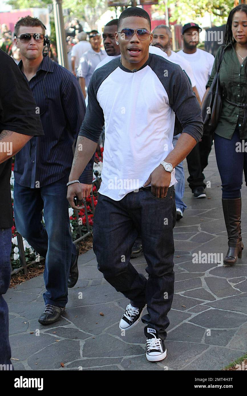 Hip-hop superstar and actor Nelly strolls with an entourage at The ...