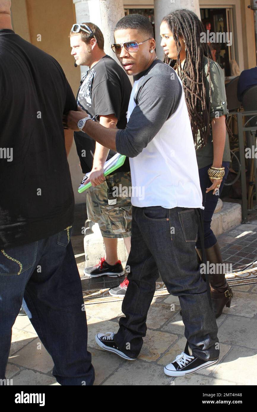 Hip-hop superstar and actor Nelly strolls with an entourage at The ...