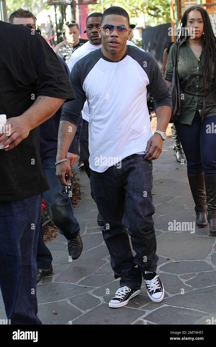 Hip-hop superstar and actor Nelly strolls with an entourage at The ...