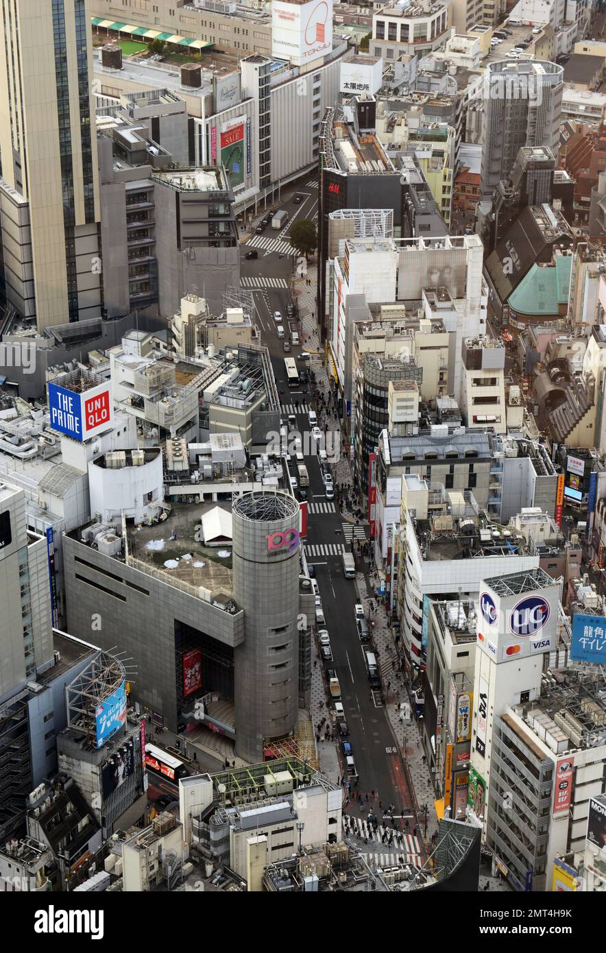 Aerial View Of The Center Of Shibuya With The Shibuya 109 Department