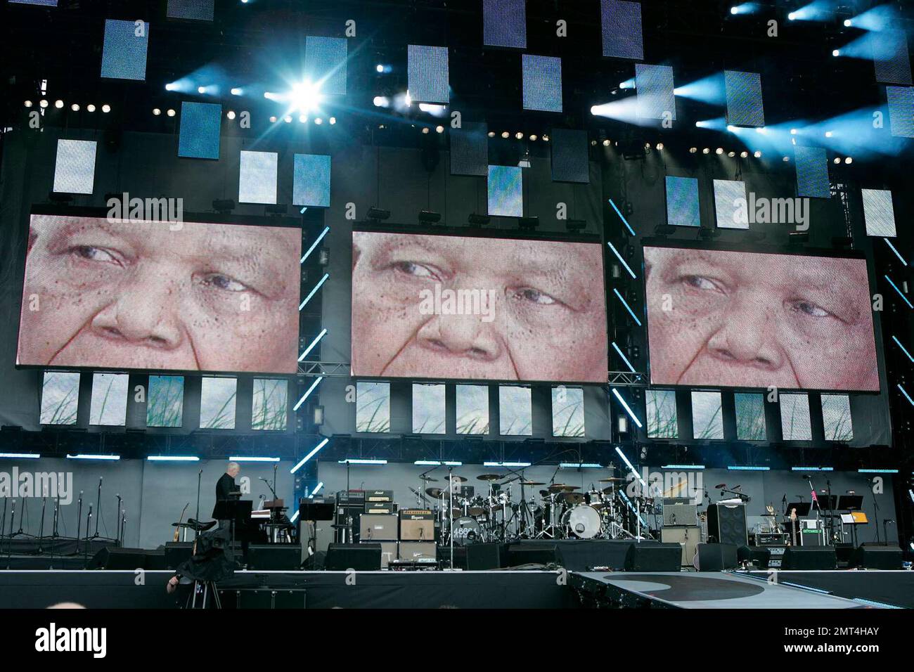 View of the stage at the 46664 Concert Honouring Nelson Mandela's 90th ...
