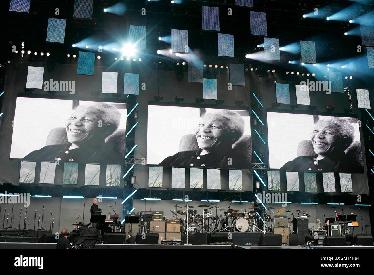 View of the stage at the 46664 Concert Honouring Nelson Mandela's 90th ...