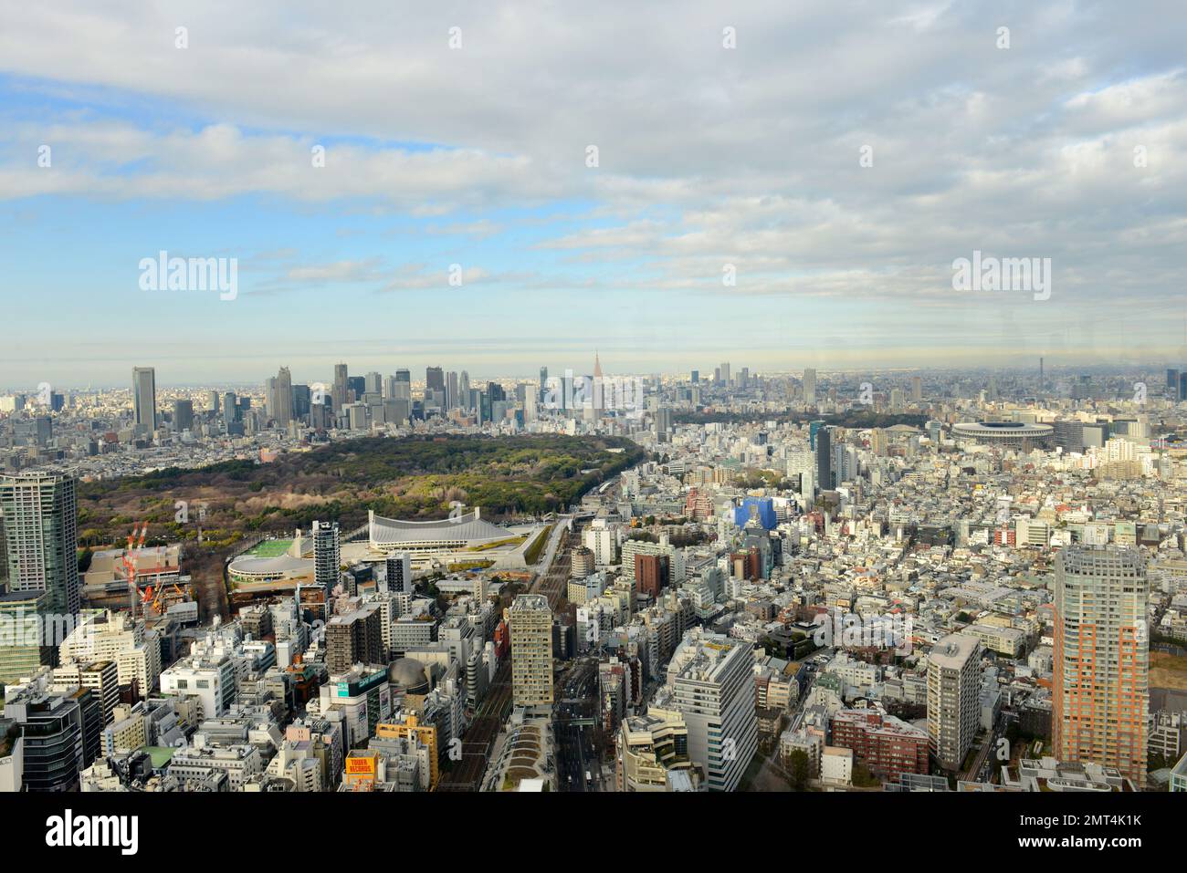 A view of Yoyogi park, Shinjuku and the Harajuku area in Tokyo, Japan ...