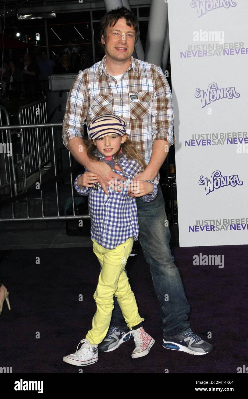 Jamie Oliver and daughter Daisy Boo at the premiere of "Justin Bieber ...