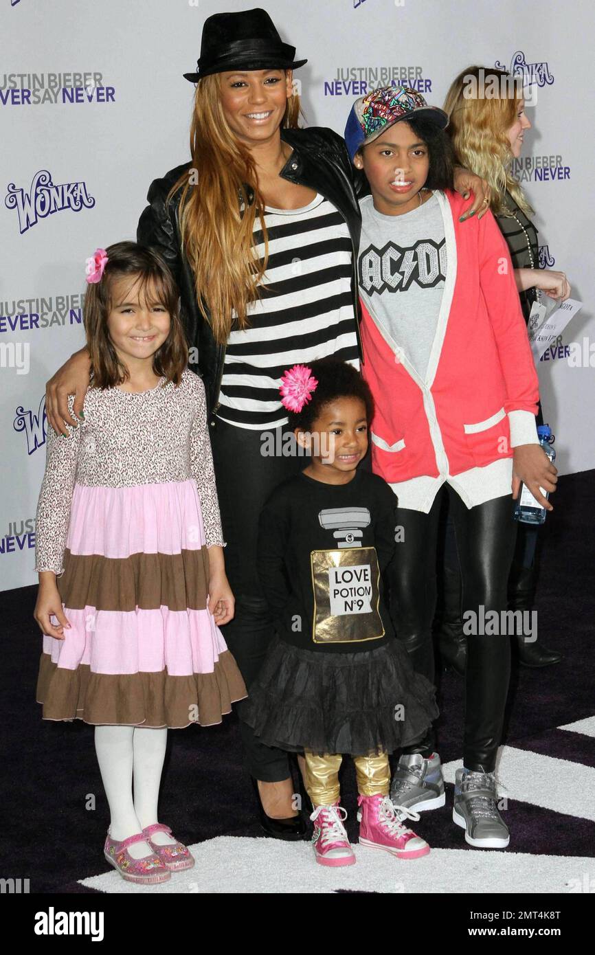 Melanie Brown (aka Mel B) with her daughters Phoenix Chi Gulzar and ...