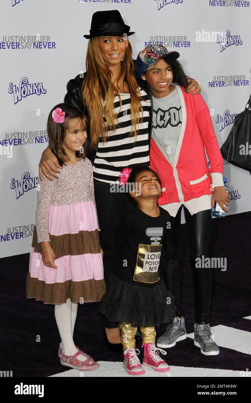 Melanie Brown (aka Mel B) with her daughters Phoenix Chi Gulzar and ...