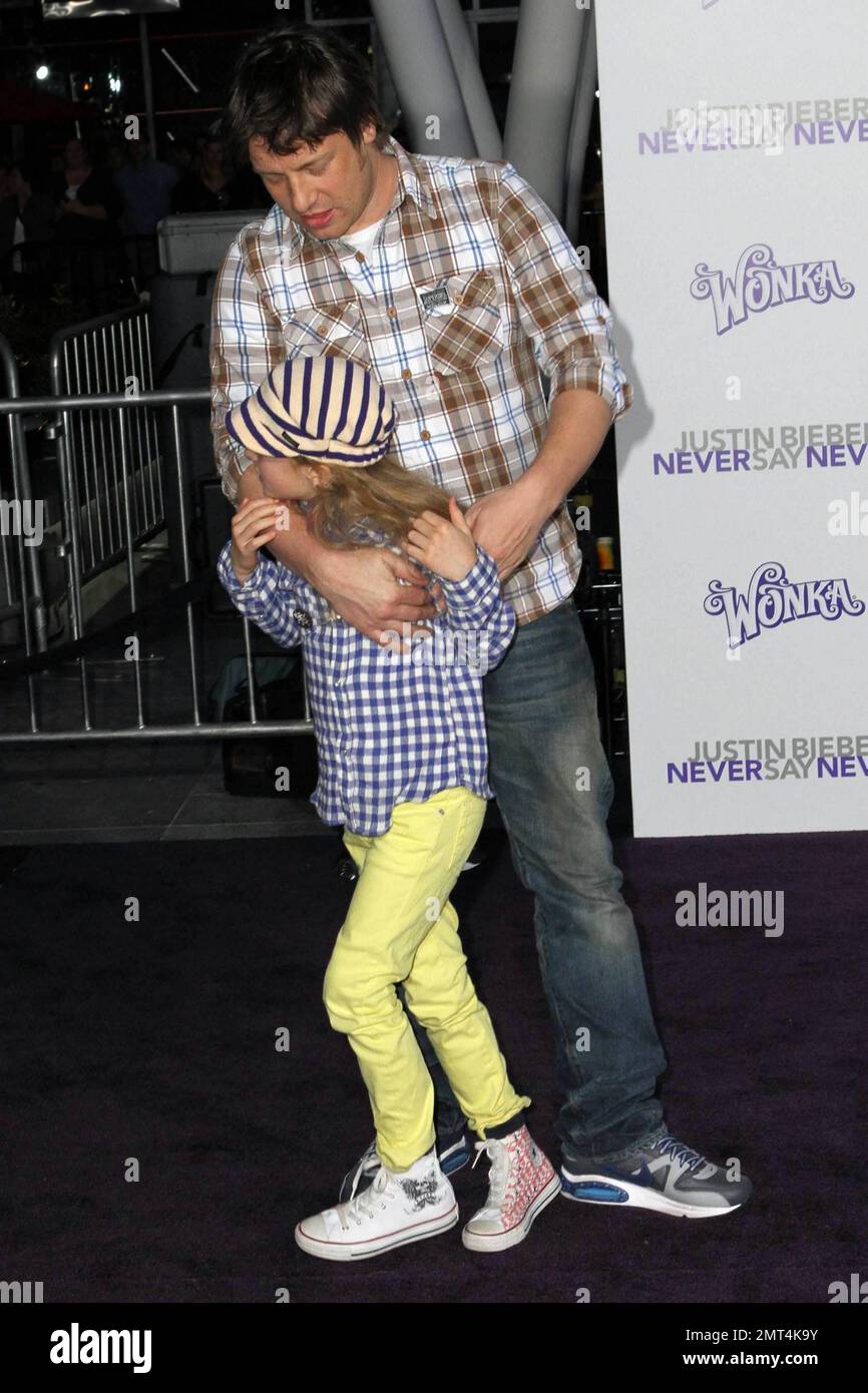 Jamie Oliver and daughter Daisy Boo at the premiere of "Justin Bieber ...
