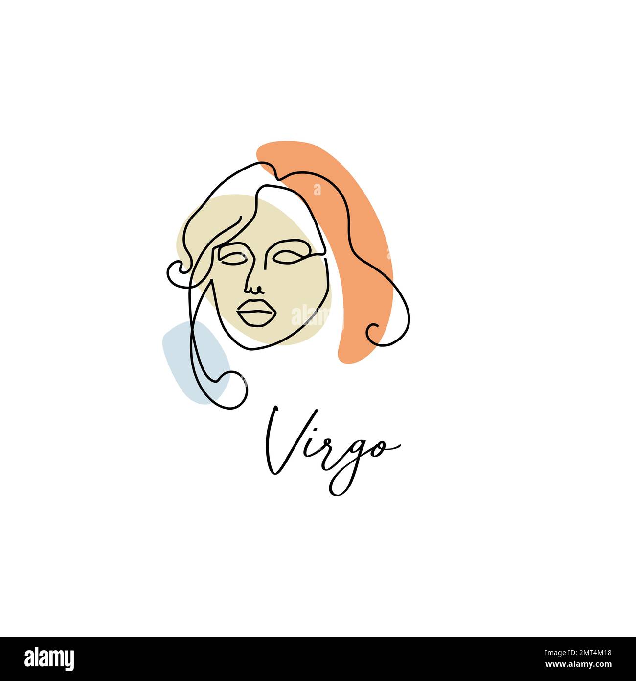 Astrology horoscope symbol zodiac Virgo sign in line art style boho ...