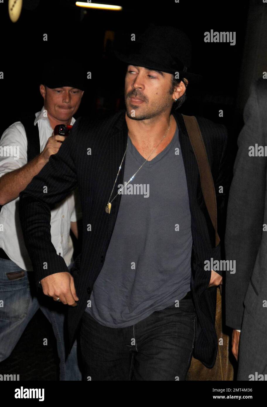 New dad for the second time, actor Colin Farrell arrives at LAX to ...