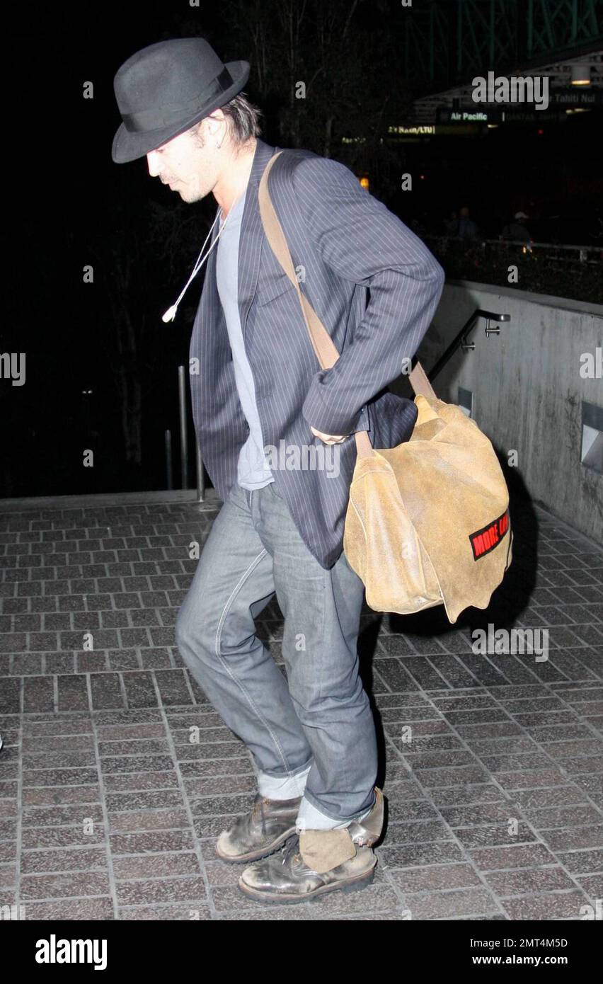 New dad for the second time, actor Colin Farrell arrives at LAX to ...