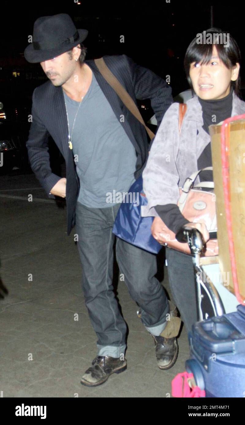 - New dad for the second time, actor Colin Farrell arrives at LAX to ...