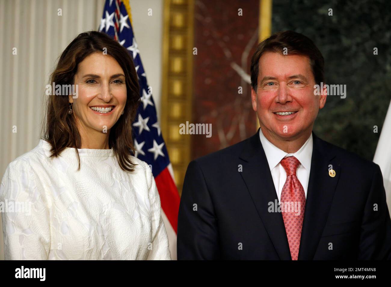 William F. Hagerty IV, and his wife Chrissy Hagerty, stand during his ...
