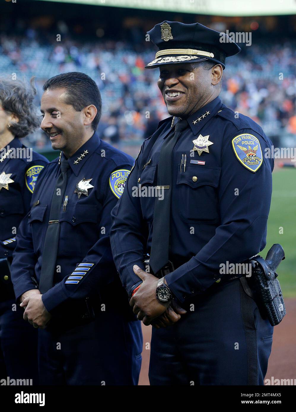 San Francisco Police Chief William Scott, right, and BART Chief of ...