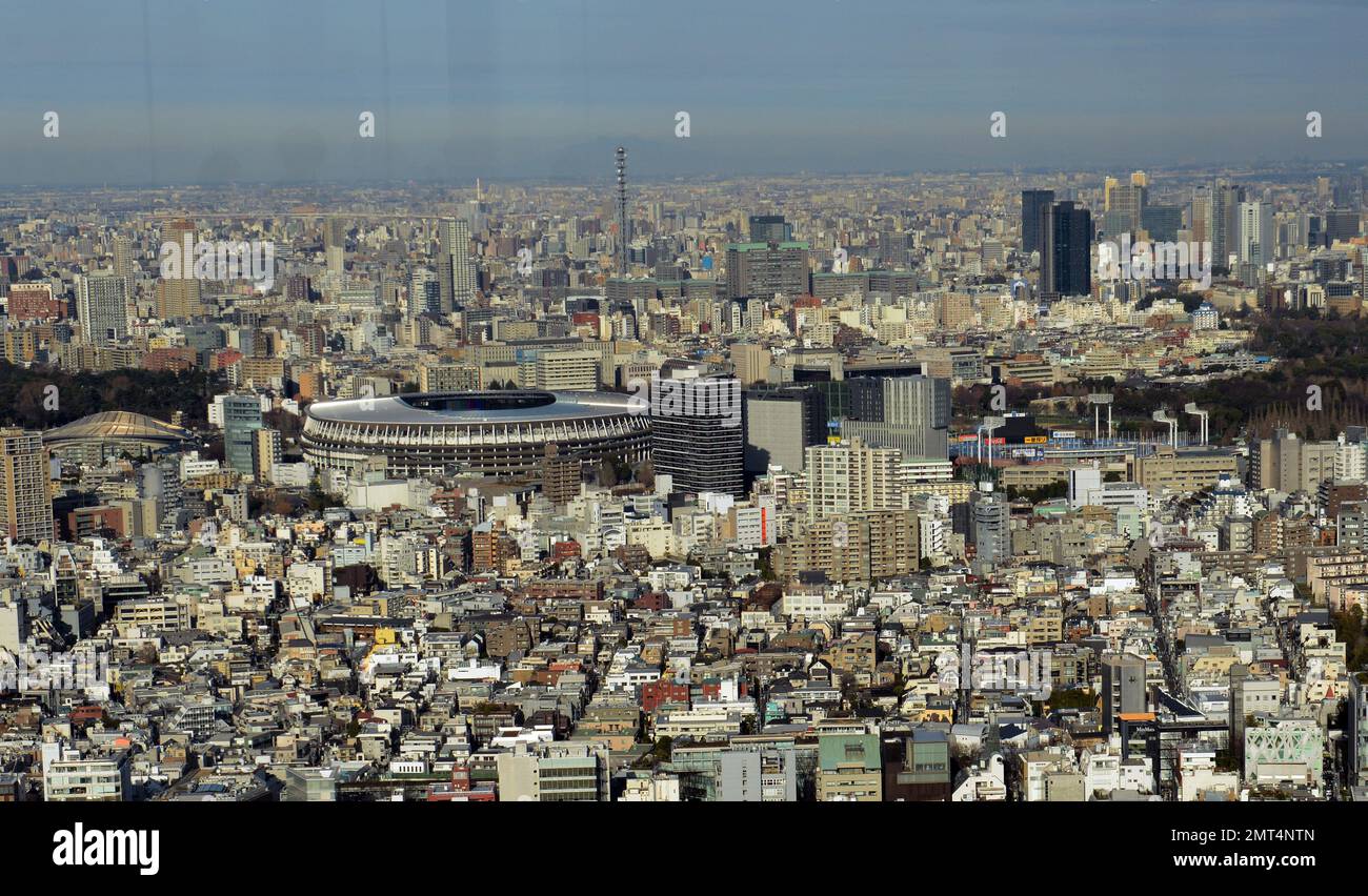 City views of Tokyo from the Shibuya Scramble Square building. Tokyo ...