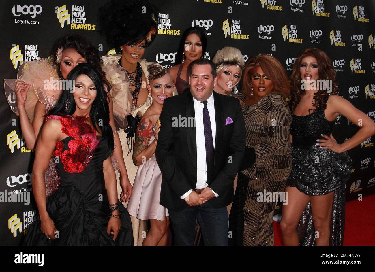 Ross Matthews (center) with the cast of "RuPaul's Drag Race" attending ...