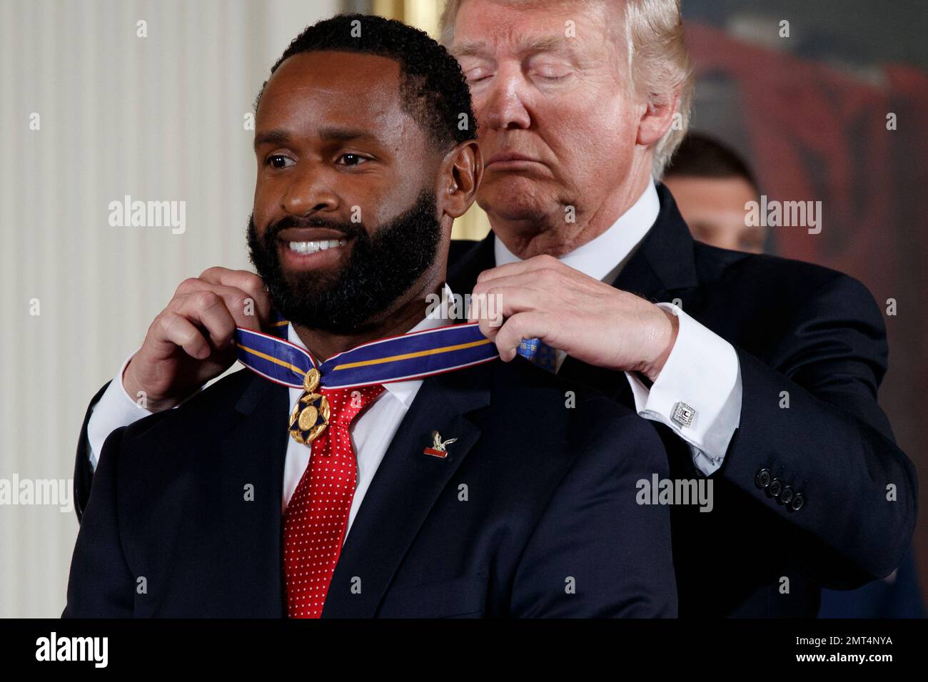 President Donald Trump presents Capitol Hill police Officer David ...