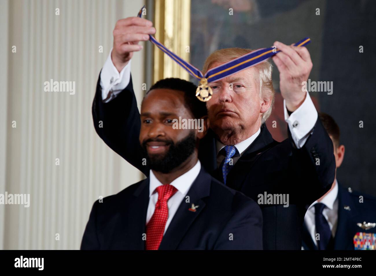 President Donald Trump presents Capitol Hill police Officer David ...