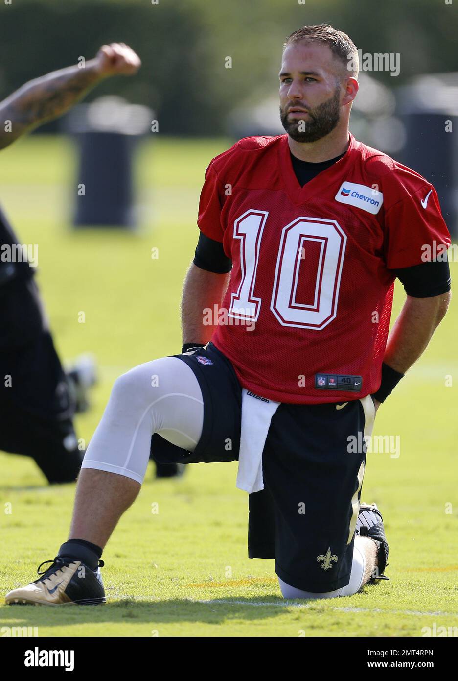 New Orleans Saints quarterback Chase Daniel (10) warms up during an NFL ...