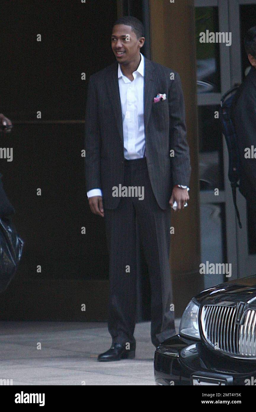 Exclusive!! Nick Cannon looks snappy wearing a pinstriped suit as he ...