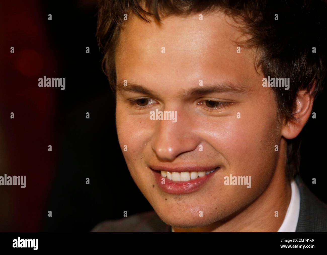 US actor Ansel Elgort poses for photographers during a red carpet event ...