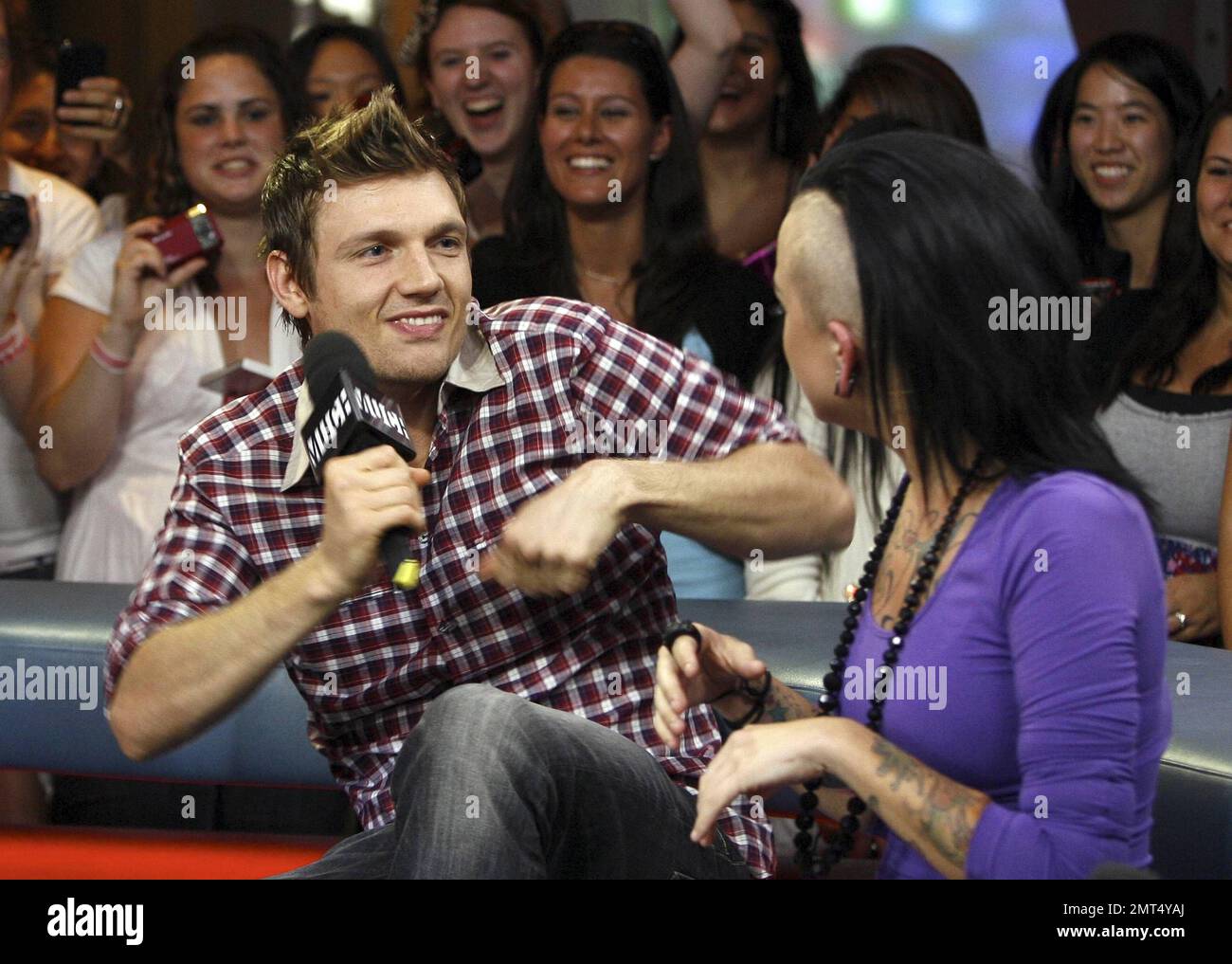 Solo artist Nick Carter makes an appearance on Much Music in Toronto ...