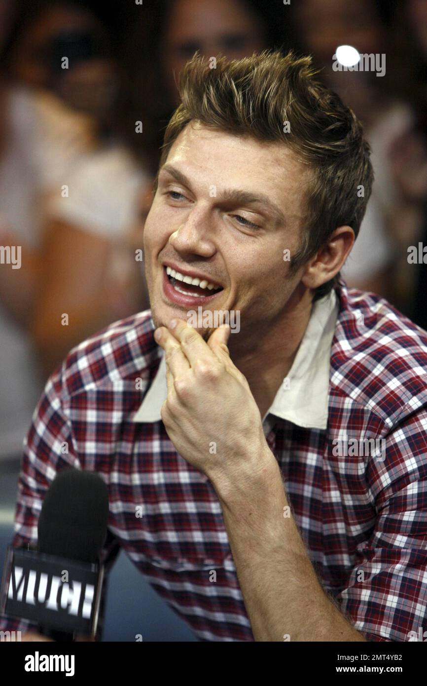 Solo artist Nick Carter makes an appearance on Much Music in Toronto ...