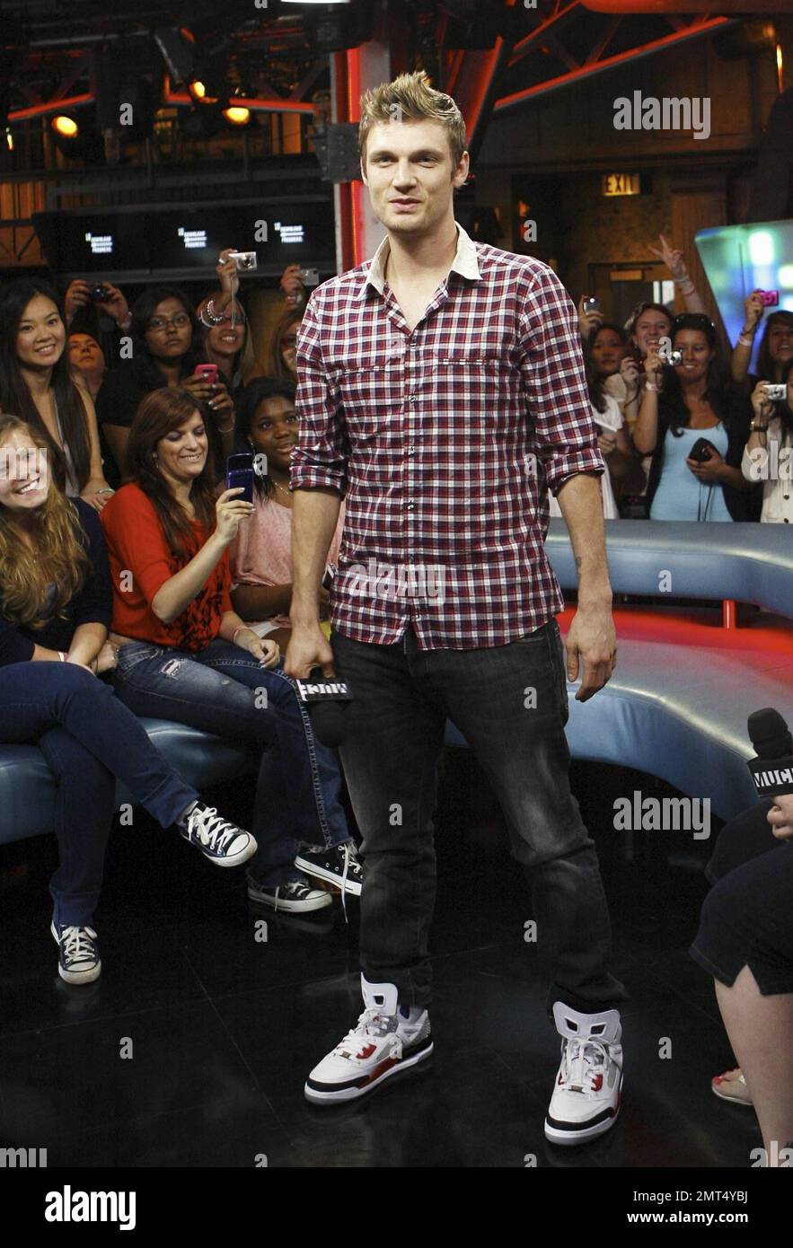 Solo artist Nick Carter makes an appearance on Much Music in Toronto ...