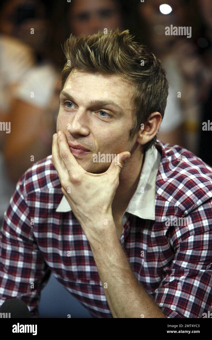 Solo artist Nick Carter makes an appearance on Much Music in Toronto ...