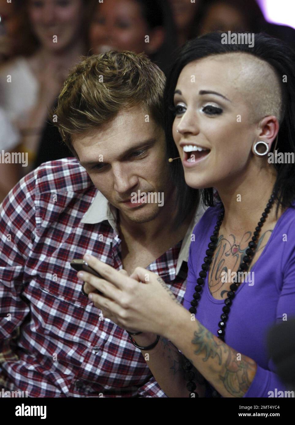 Solo artist Nick Carter makes an appearance on Much Music in Toronto ...