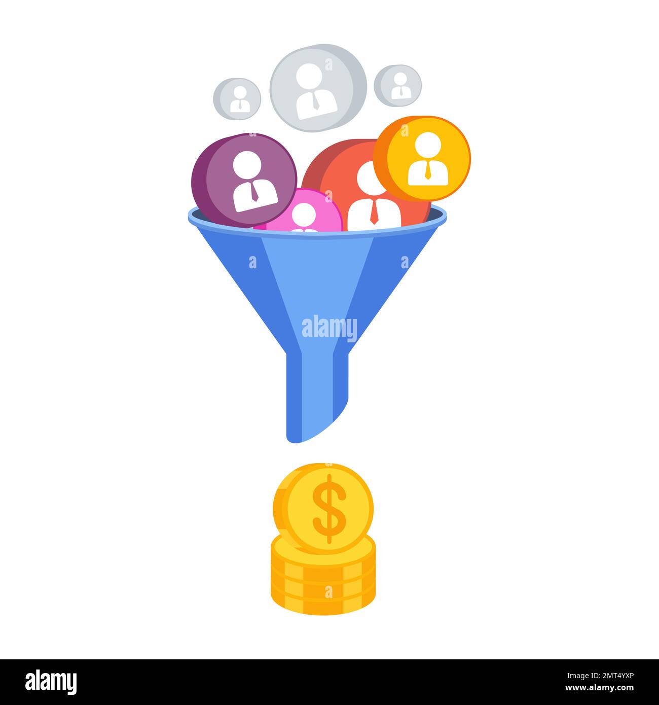 Conversion funnel. Digital inbound marketing tool Stock Vector Image ...
