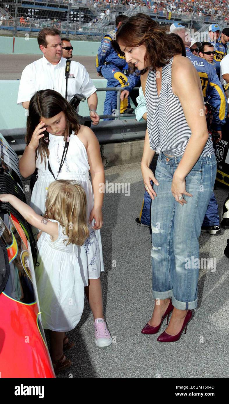NASCAR driver Jeff Gordon's wife Ingrid Vandebosch and daughter Ella ...