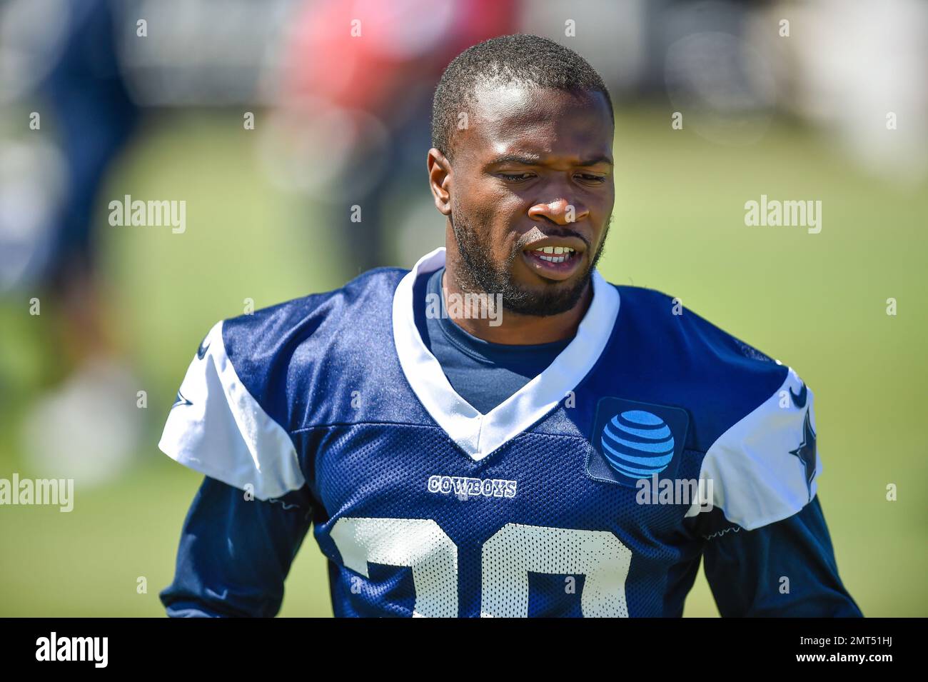 Dallas Cowboys cornerback Anthony Brown walks back to the huddle after ...