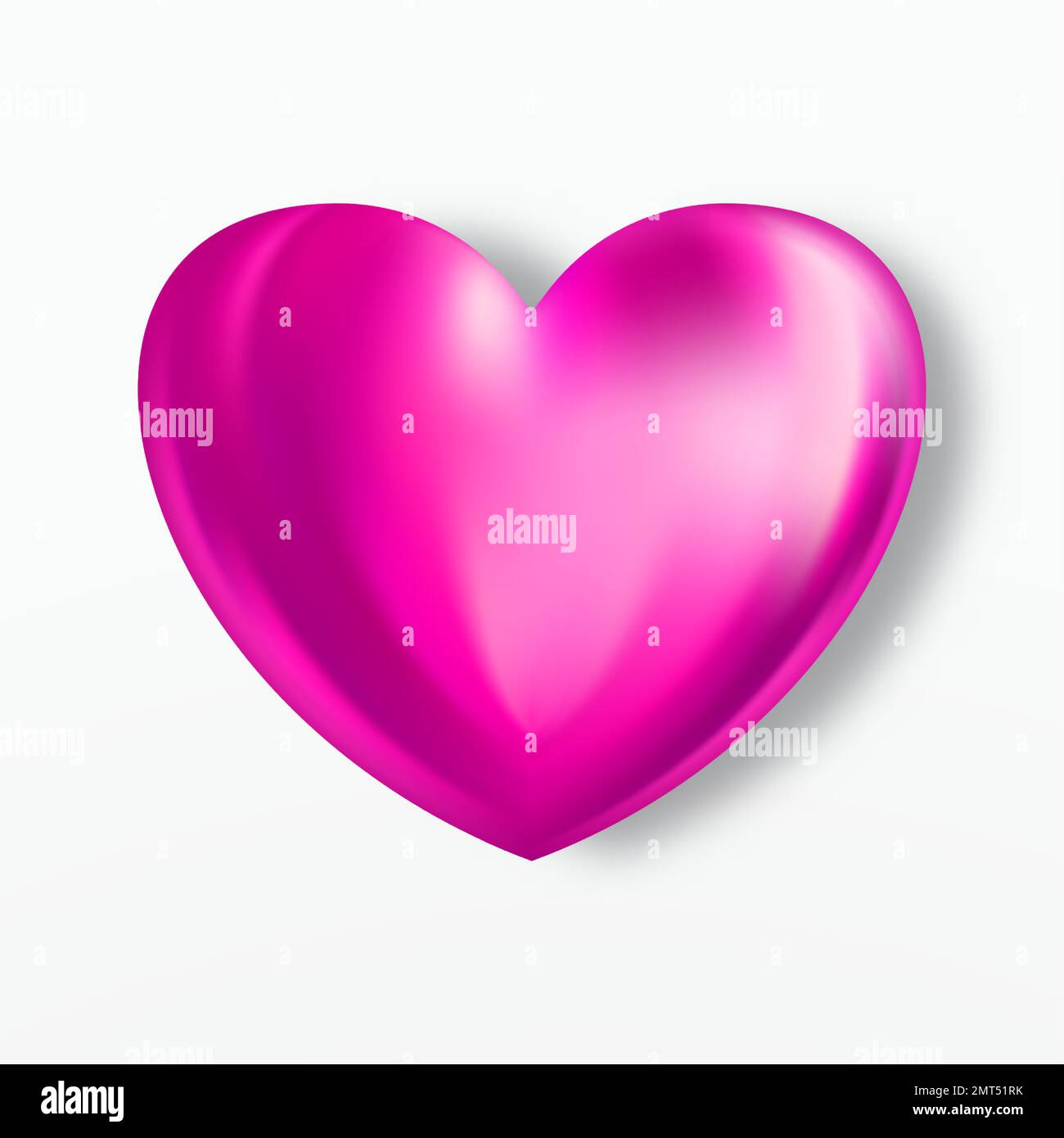 Pink realistic heart vector icon. Romantic symbol of Love Stock Vector ...