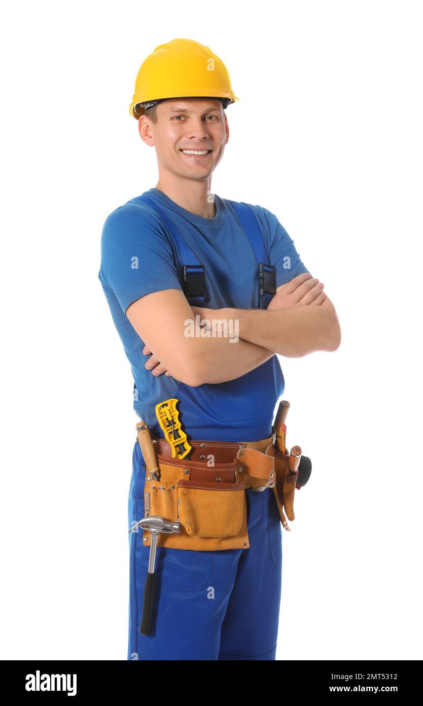 Handsome carpenter tool belt hi-res stock photography and images - Alamy