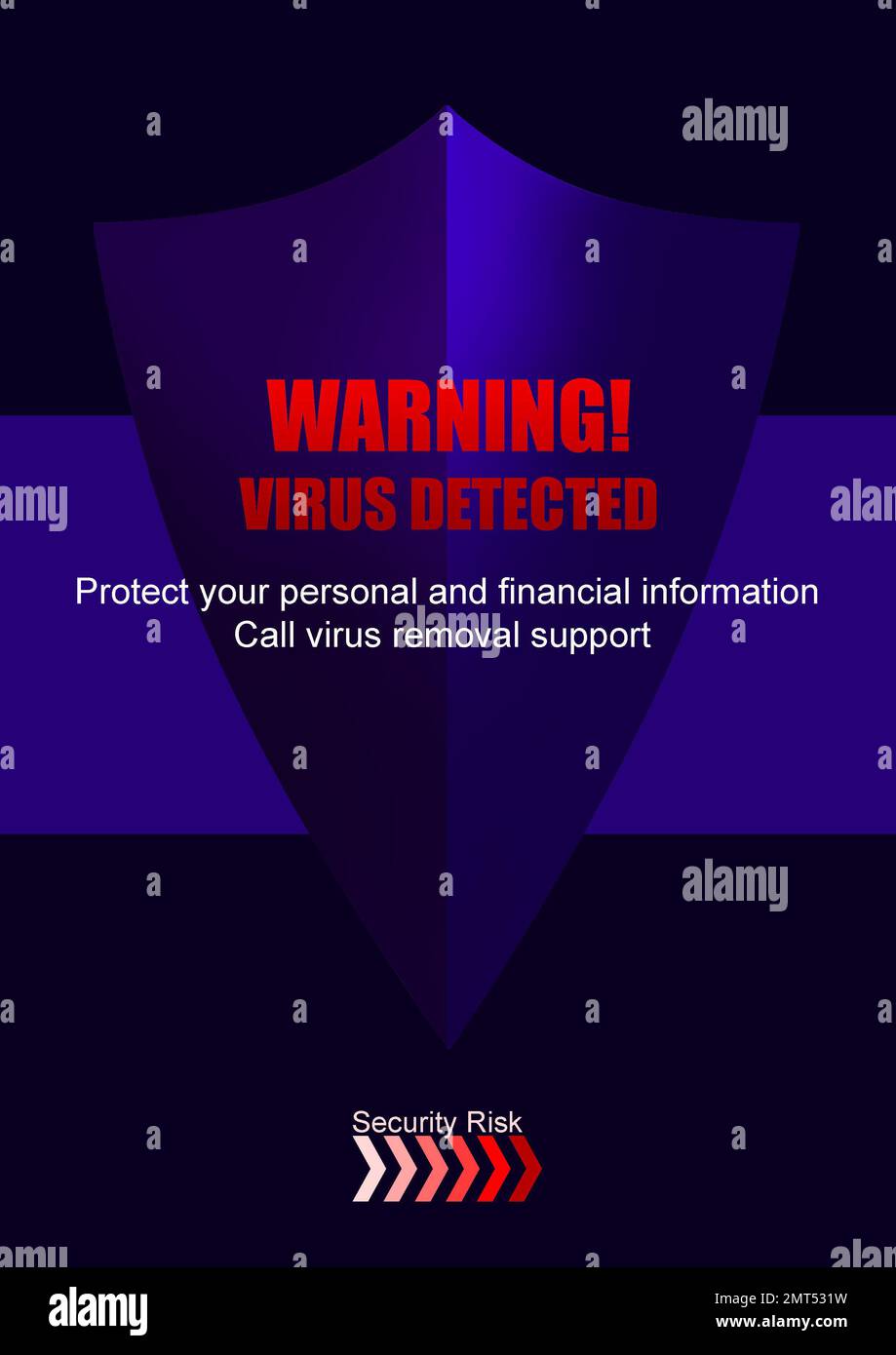 Warning about virus attack to protect information. Illustration Stock ...