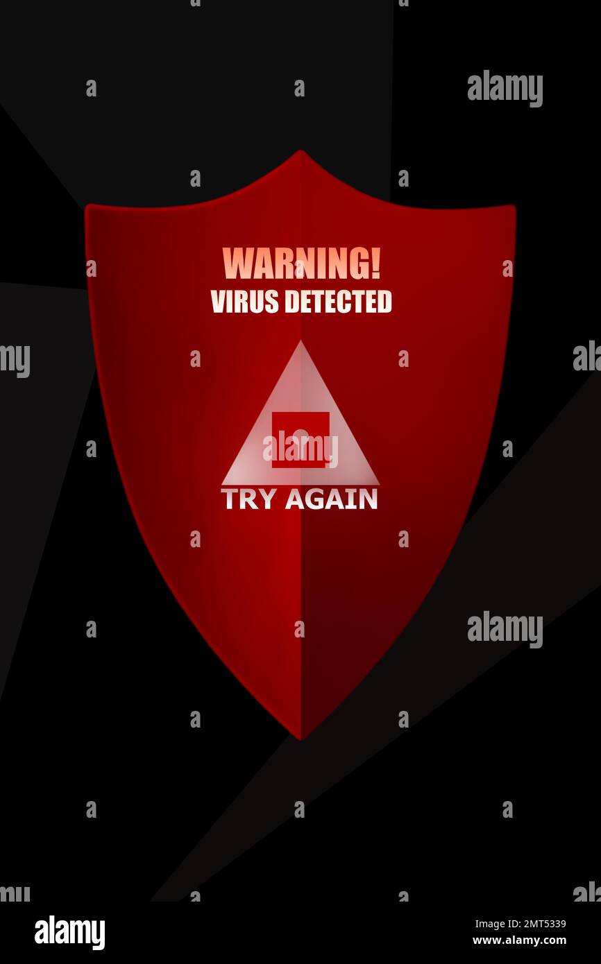 Warning about virus attack to protect information. Illustration Stock ...
