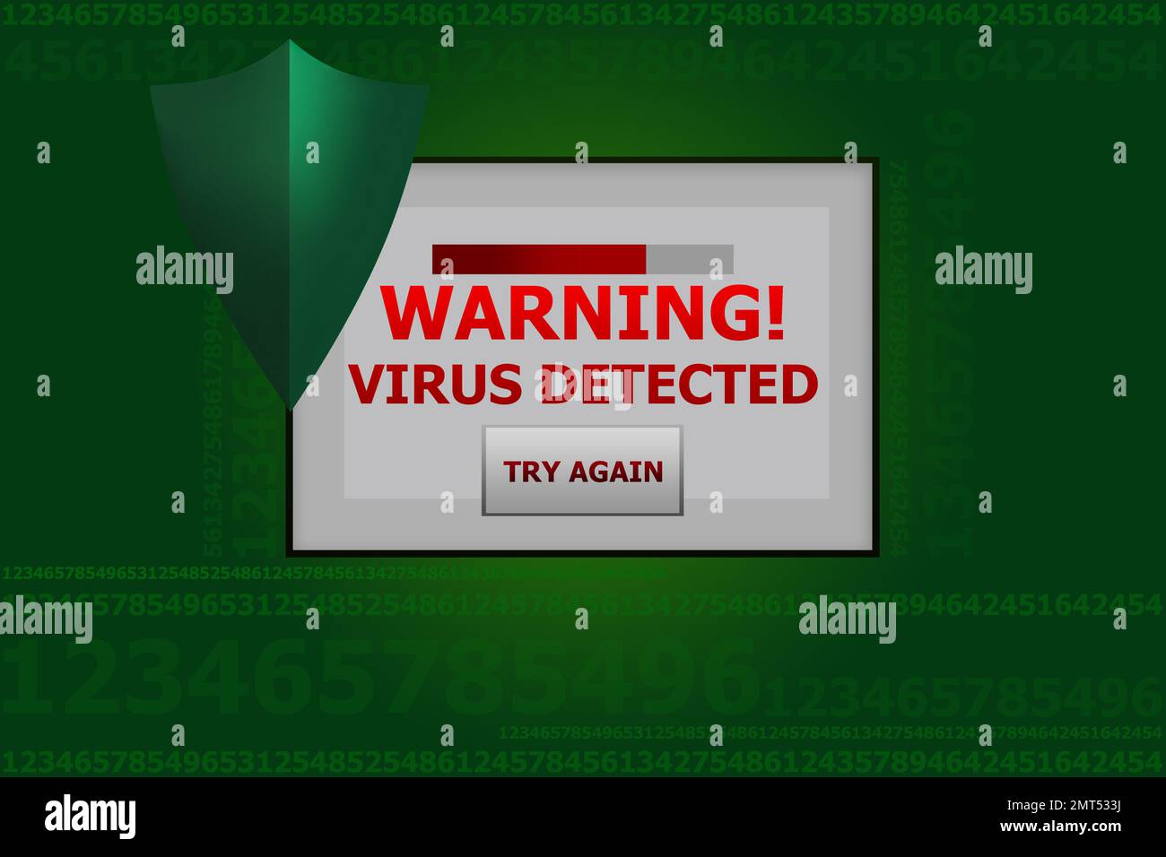 Warning about virus attack to protect information. Illustration Stock ...