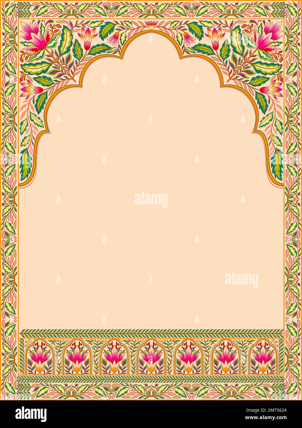 Mughal border frame Stock Vector Images - Alamy