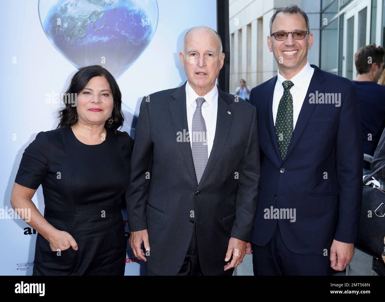 Bonni Cohen, from left, California Governor Jerry Brown and Jon Shenk ...