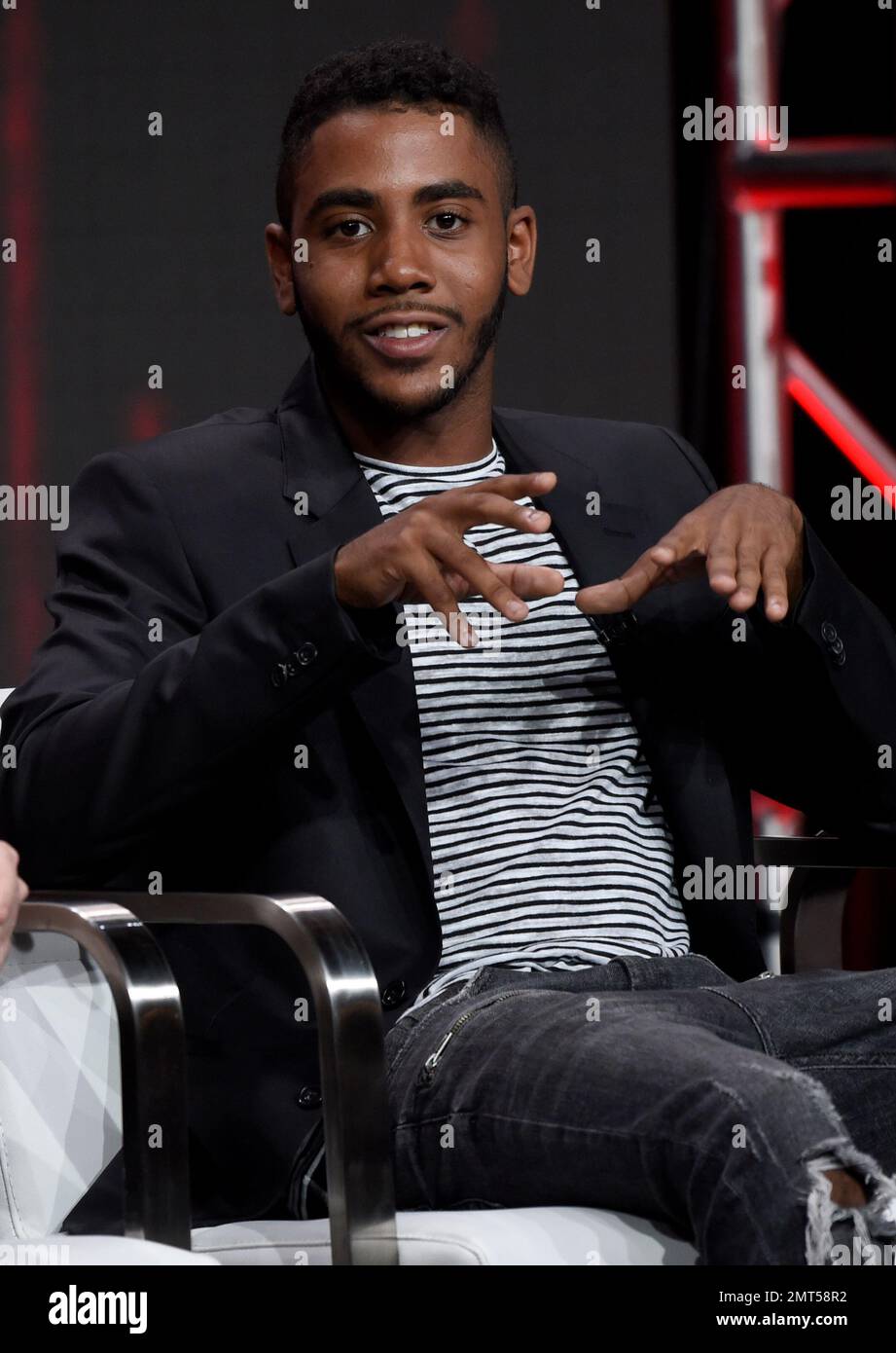 Jharrel Jerome participates in the "Mr. Mercedes" panel during the ...