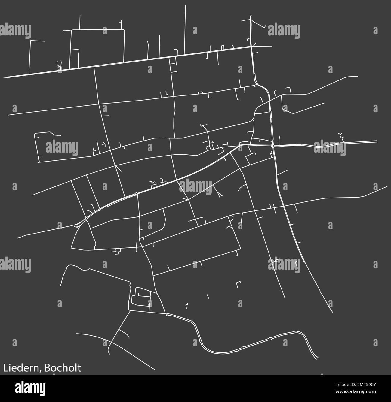 Street roads map of the LIEDERN DISTRICT, BOCHOLT Stock Vector Image ...
