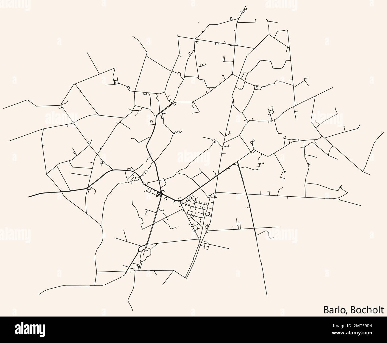 Street roads map of the BARLO DISTRICT, BOCHOLT Stock Vector Image ...
