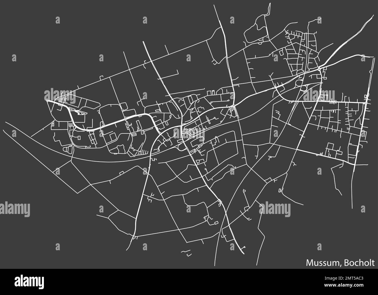 Street roads map of the MUSSUM DISTRICT, BOCHOLT Stock Vector Image ...
