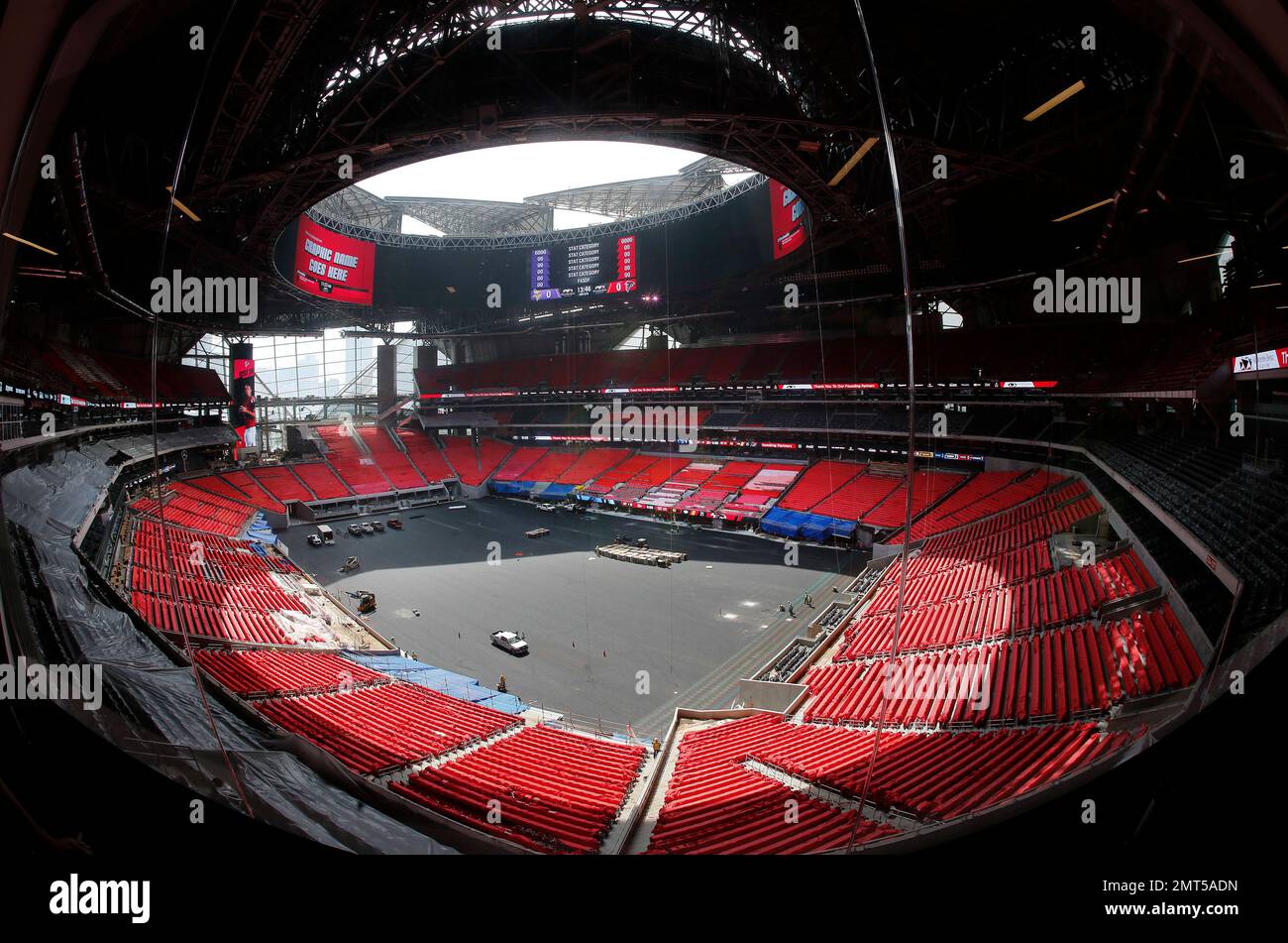 The field is shown during a tour of Mercedes Benz Stadium, the new home ...