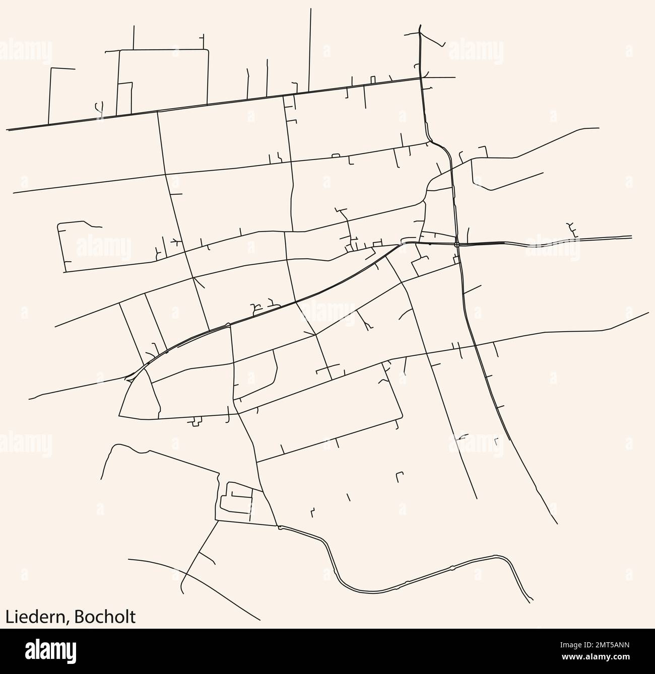 Street roads map of the LIEDERN DISTRICT, BOCHOLT Stock Vector Image ...
