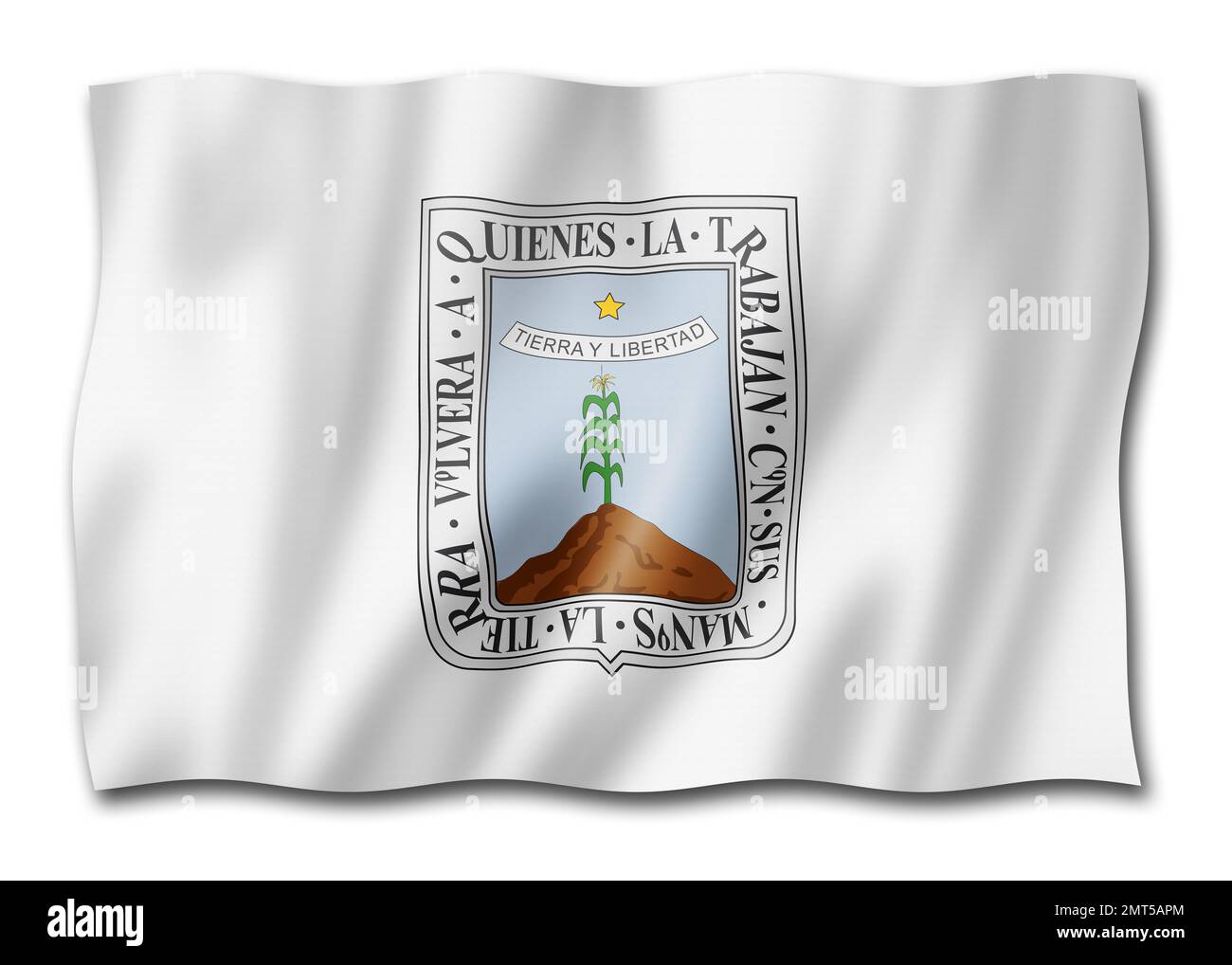 Morelos state flag, Mexico waving banner collection. 3D illustration ...