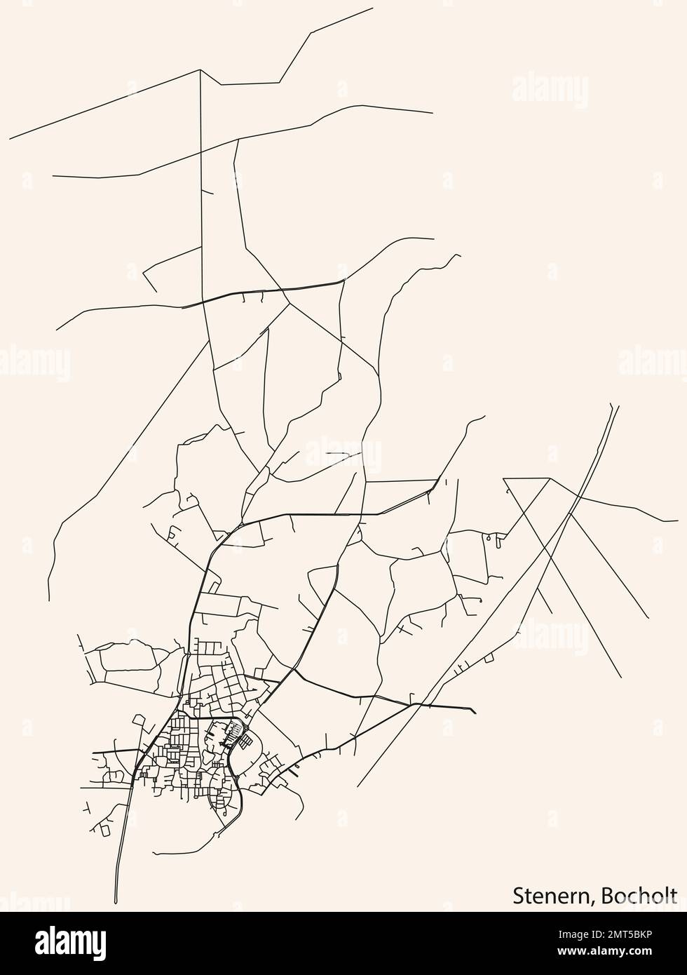 Street roads map of the STENERN DISTRICT, BOCHOLT Stock Vector Image ...