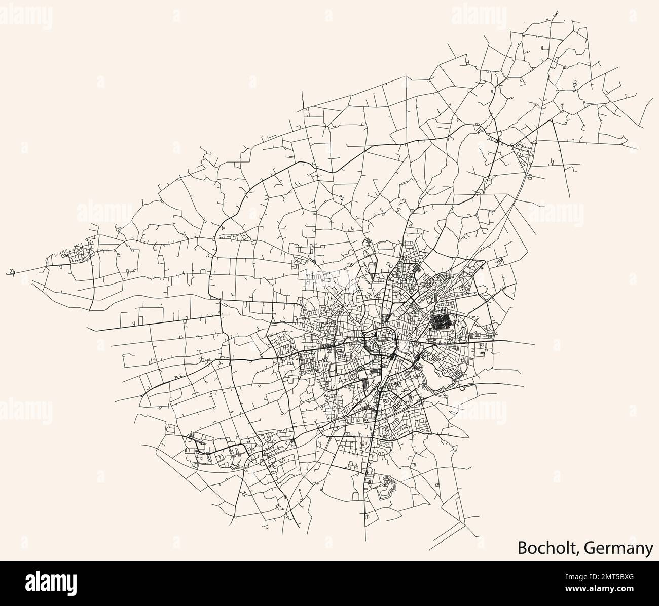 Street roads map of BOCHOLT, GERMANY Stock Vector Image & Art - Alamy