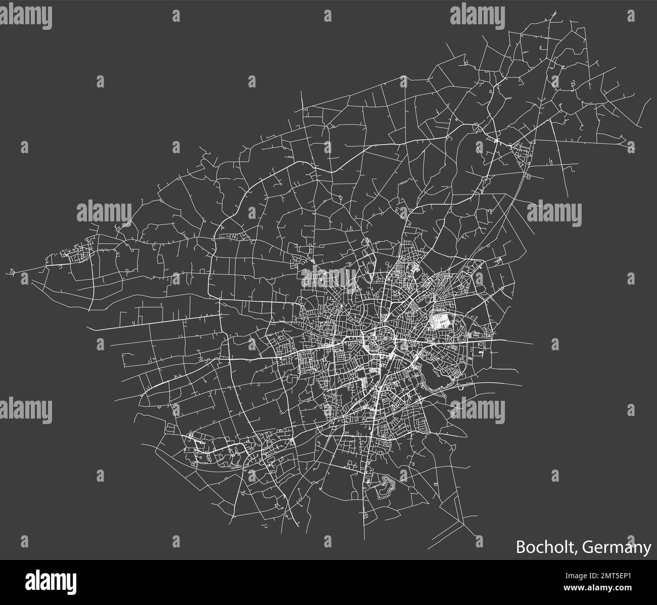 Street roads map of BOCHOLT, GERMANY Stock Vector Image & Art - Alamy