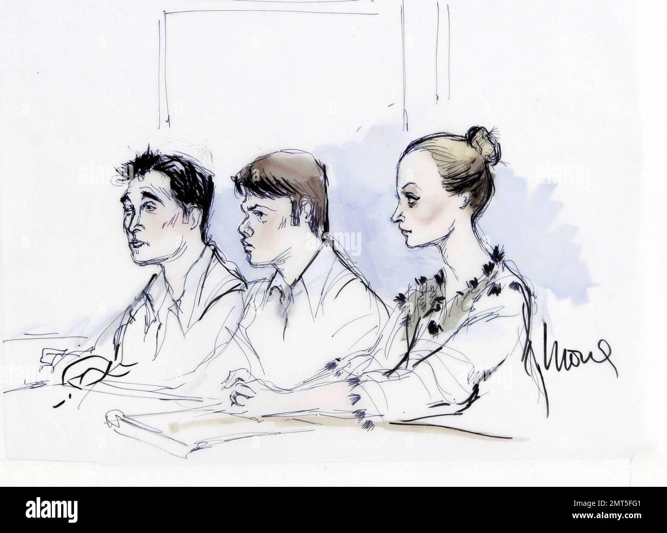 Court sketch of Nicole Richie at Los Angeles court in her case against ...